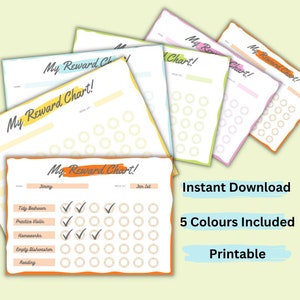 Reward Chart for Kids Printable Instant Download Printable Reward Chart ...