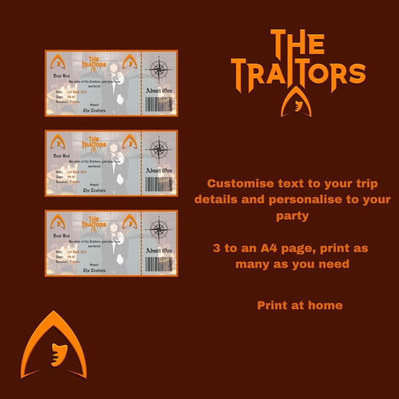 Traitors Editable Letter Ticket and Envelope Templates Canva the ...