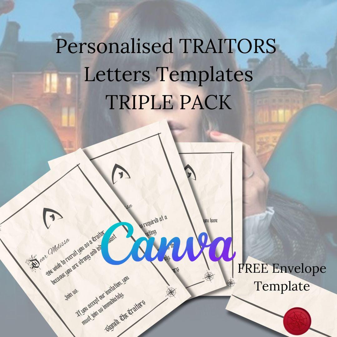 The Traitors Letter Canva Template Traitors Tv Show Gift Instant ...