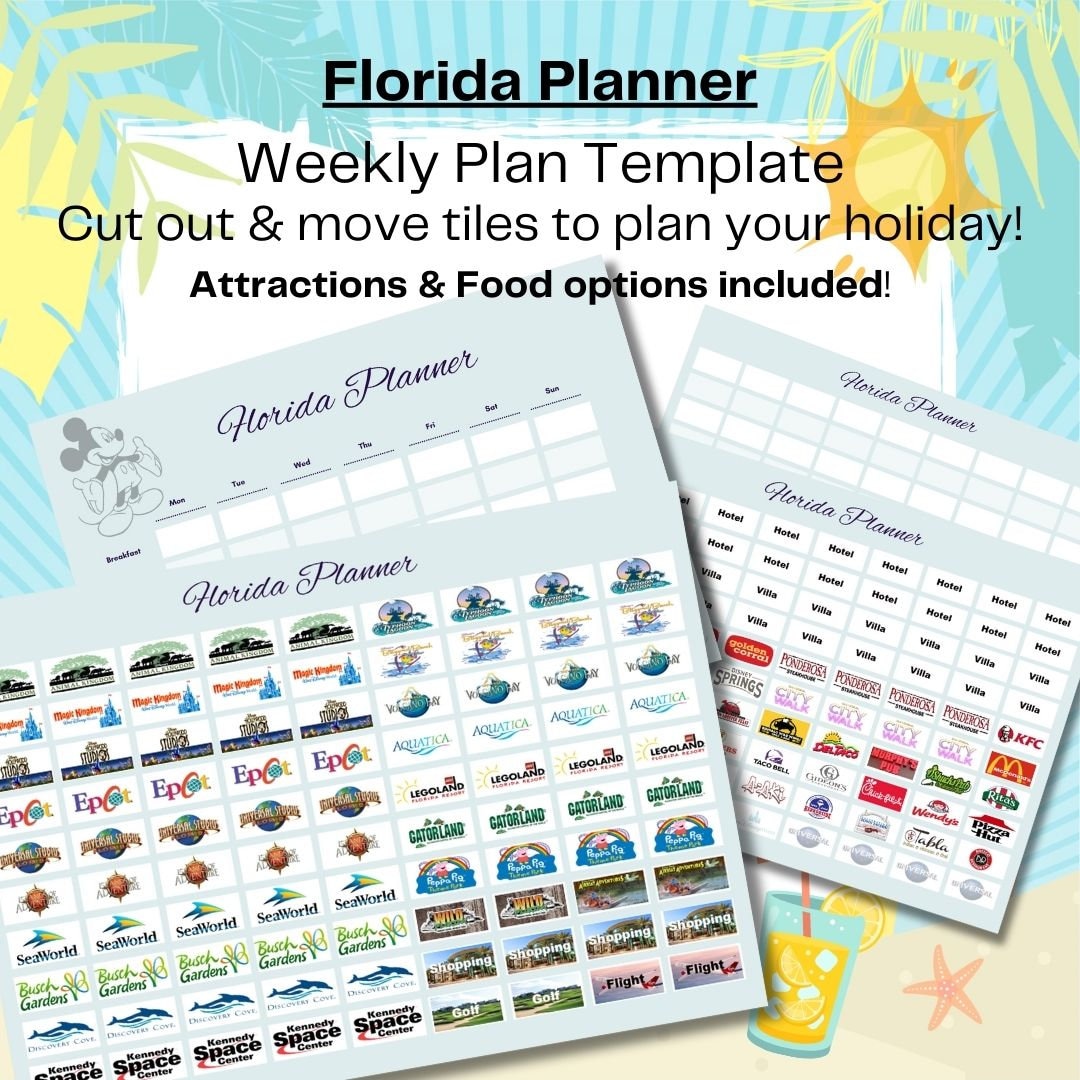 Florida Vacation Planner Digital Vacation Weekly Planner Printable ...