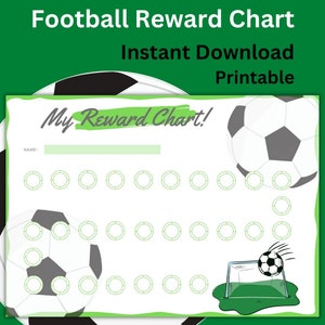 Printable Reward Chart for Kids Behaviour Chart Football Reward ...
