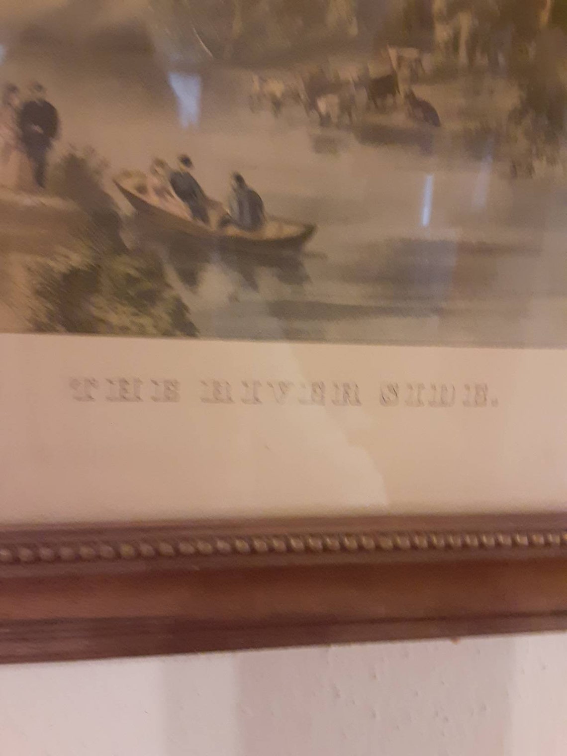 1870 Lithograph, the River Side, by Currier and Ives, American Wall Art ...