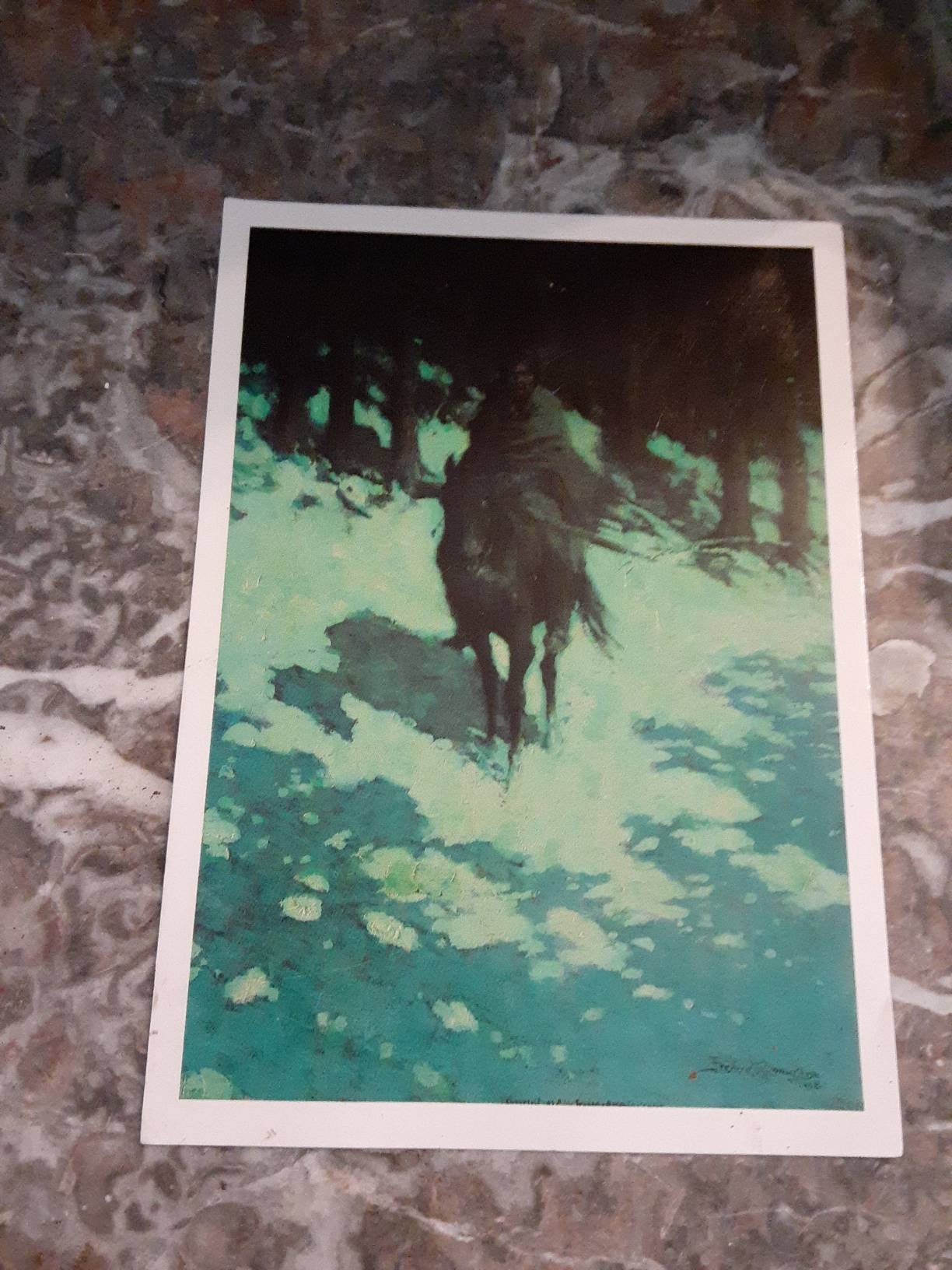 The Sentinel, 1982 Color Lithograph Art Postcard, by Frédéric Remington ...