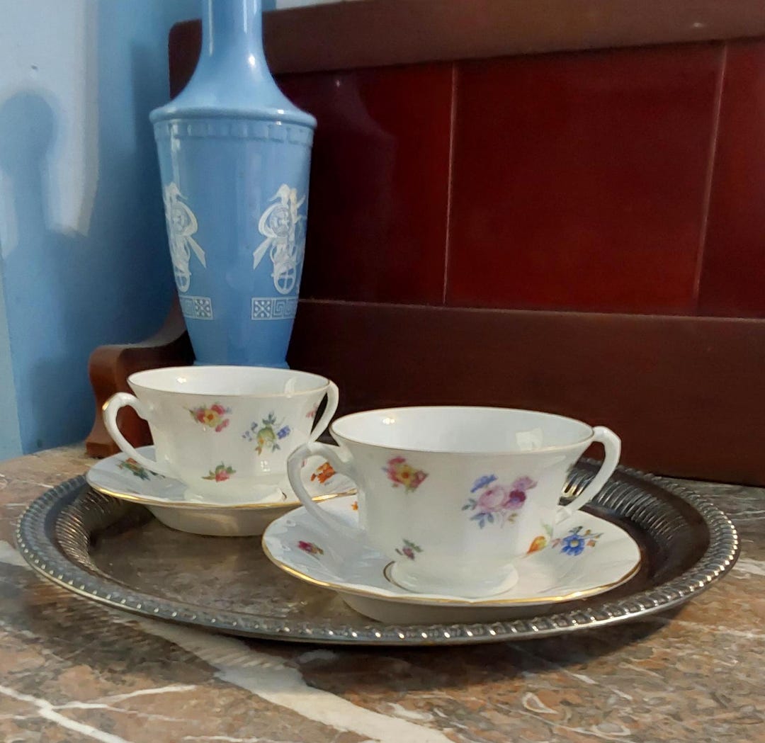 Two Furstenberg Cream Soups, Vintage 1920s German Porcelain - Etsy