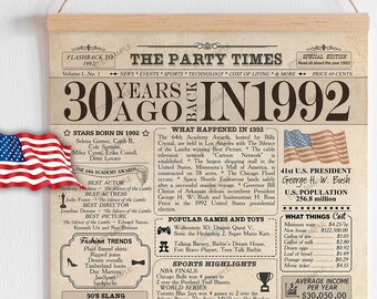 1992 Poster Birthday - Etsy