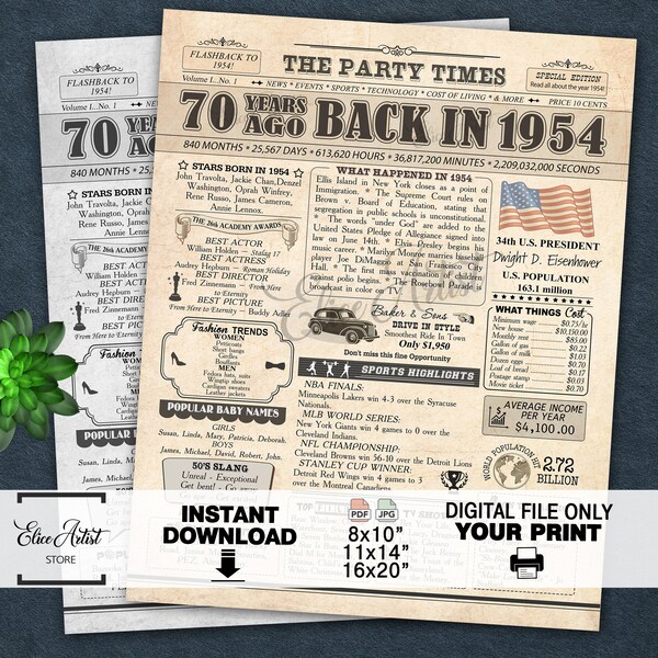 1954 Birthday Card - Etsy