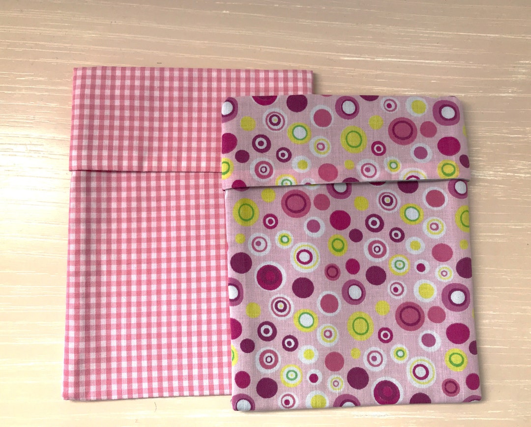 Set of 2 Small Fabric Bags in Pink, Multipurpose Pouch - Etsy