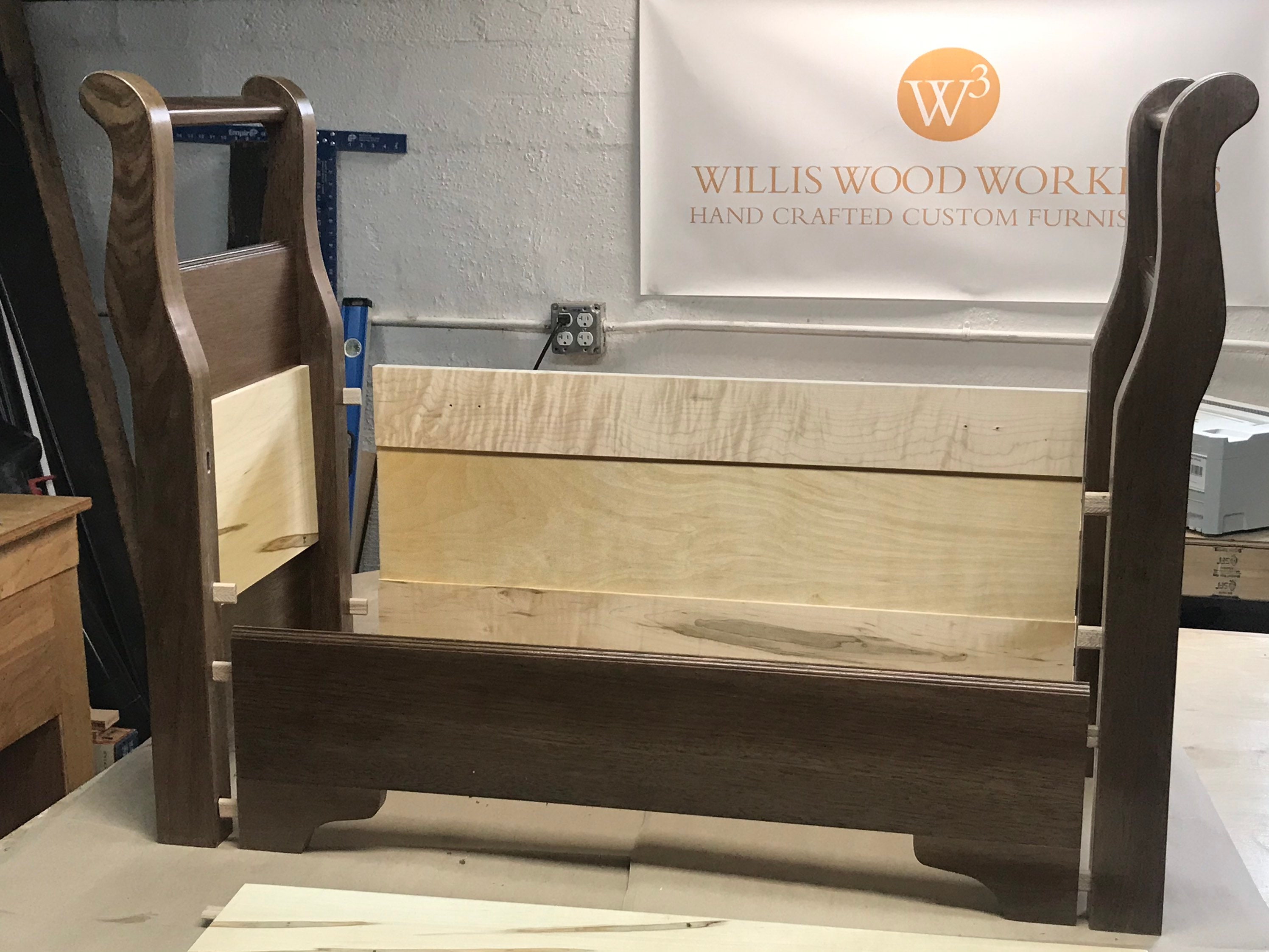 Walnut and Ambrosia Maple Storage Bench - Etsy