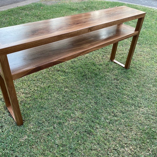 Highly Figured Walnut River Console Table With Silver Epoxy - Etsy