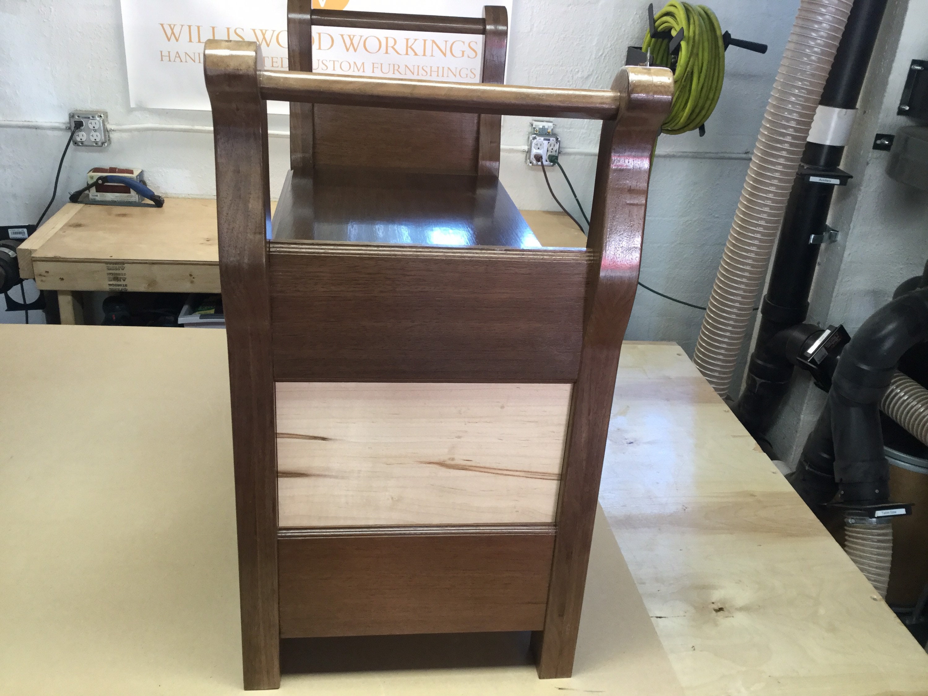 Walnut and Ambrosia Maple Storage Bench - Etsy