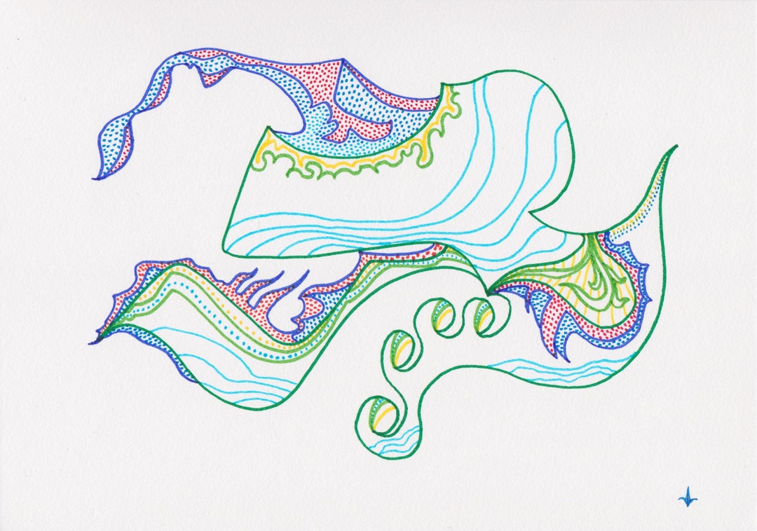Original Abstract Marker Drawing(8.5" X 5.5"): "abstract 3" - Etsy