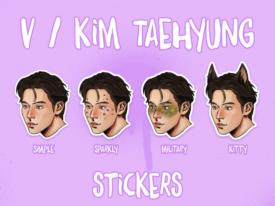 BTS V Stickers Kim Taehyung Fanmade Merchandise - Etsy