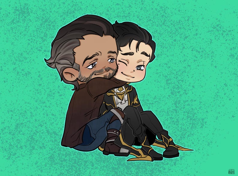 Arcane Lover YCH | Custom Chibi Hug Art, Personalized Character ...