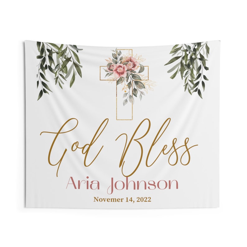 God Bless Baptism Backdrop, Dedication Backdrop, Religious Backdrop - Etsy