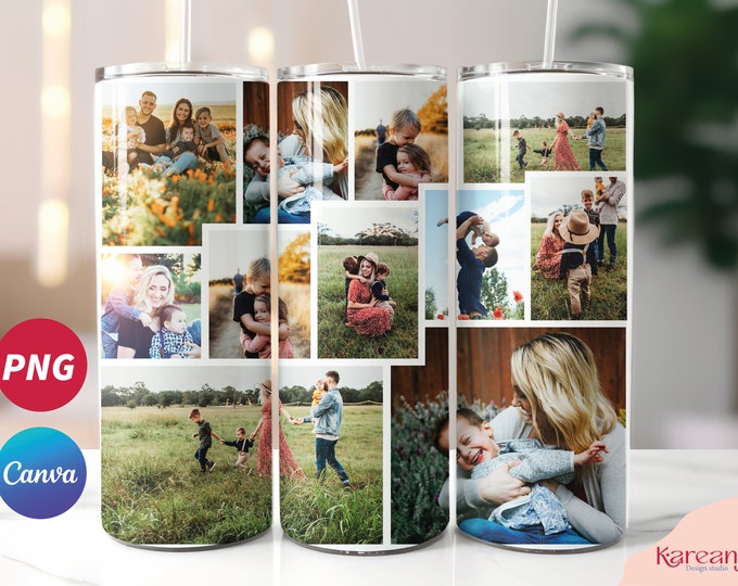 Canva Collage Photo Template With 11 Photos, Photo Collage Sublimation ...