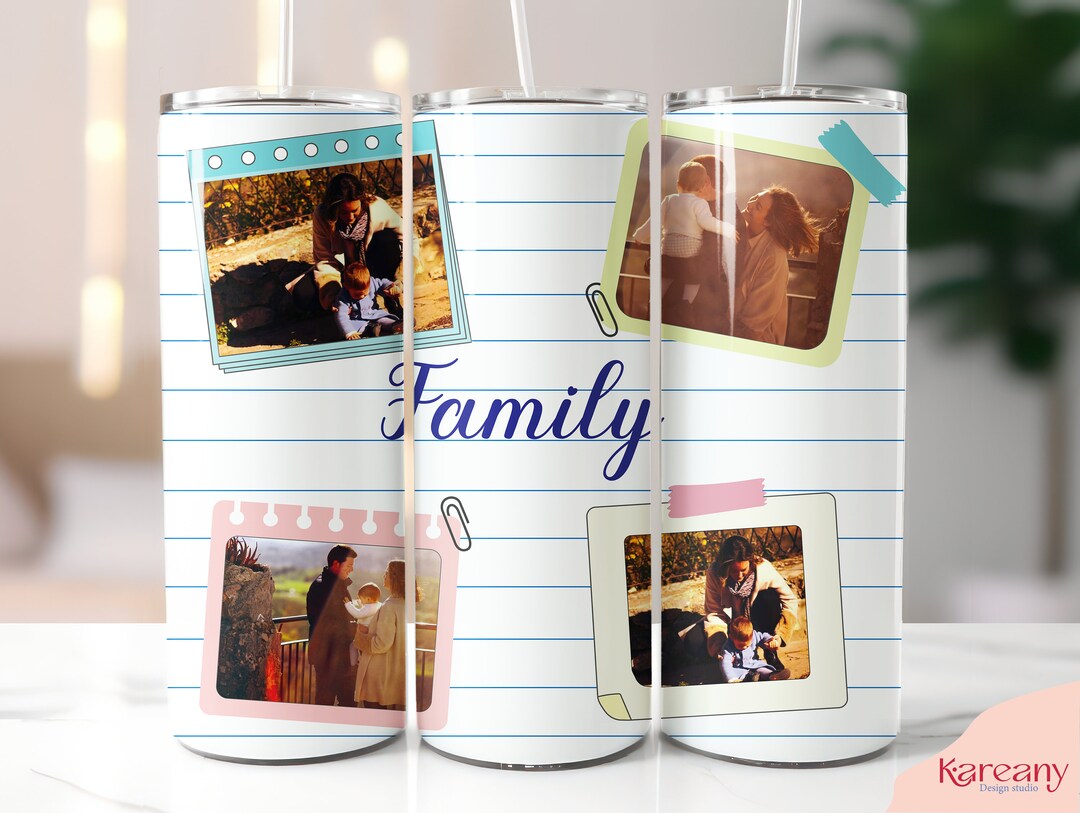 Photo Collage Sublimation Notebook Template Skinny Tumbler, 20 Oz ...