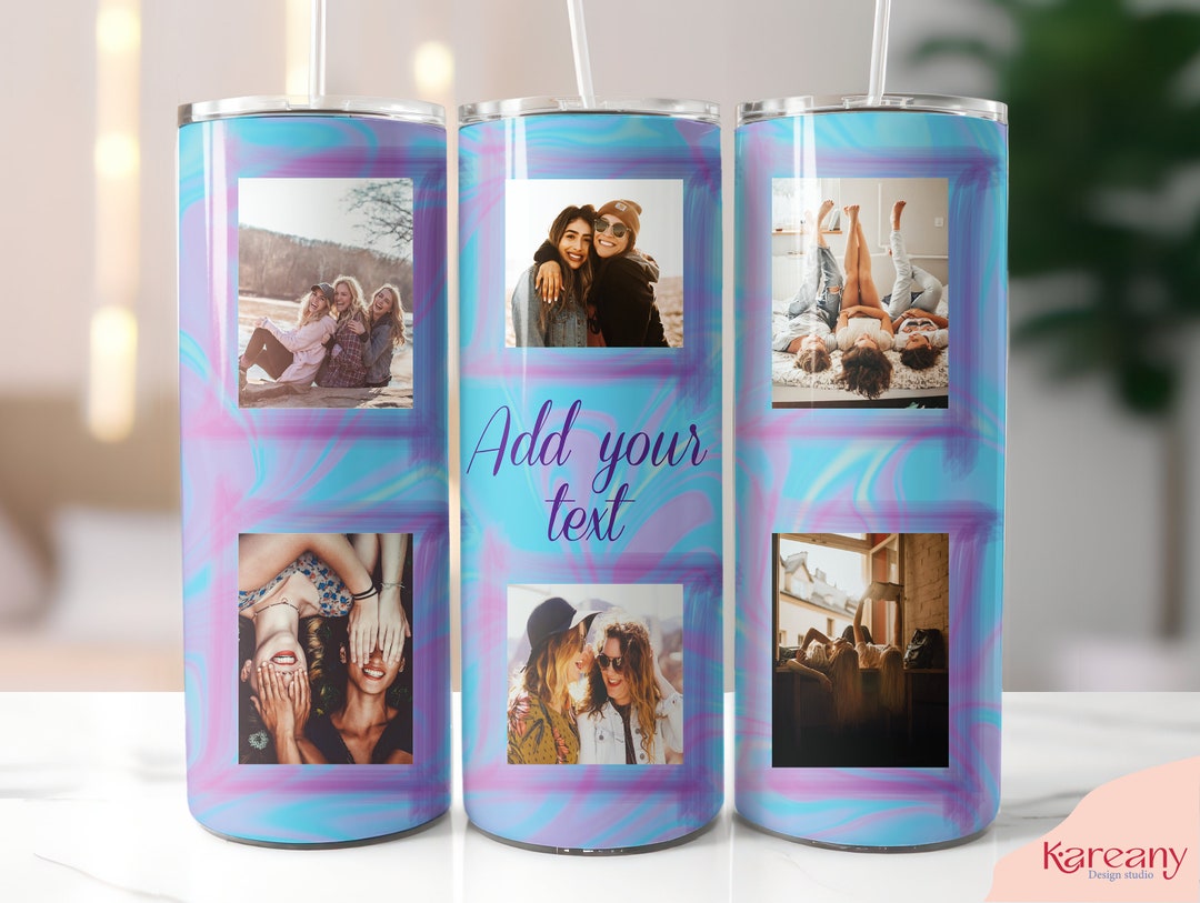 Photo Collage Sublimation Template Skinny Tumbler, 20 Oz, Friends ...