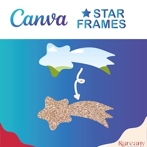 Canva Star Frame, Bundle Star Frame, Add Your Image, Drag and Drop ...