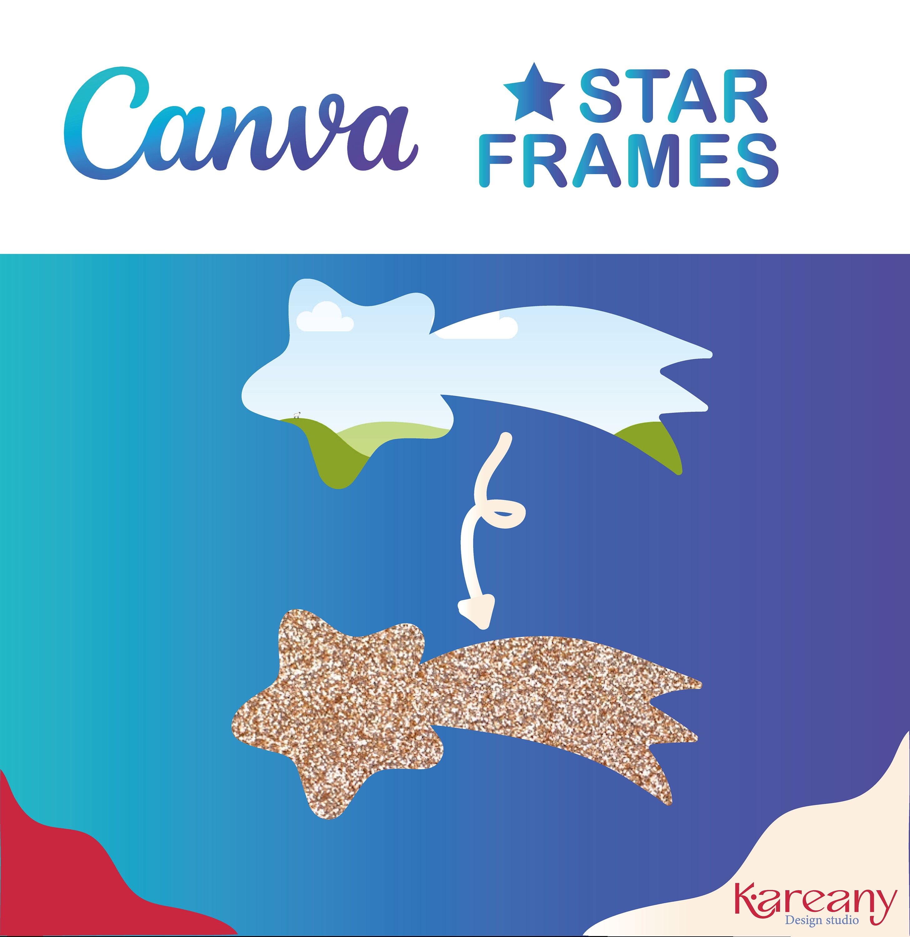 Canva Star Frame, Bundle Star Frame, Add Your Image, Drag and Drop ...