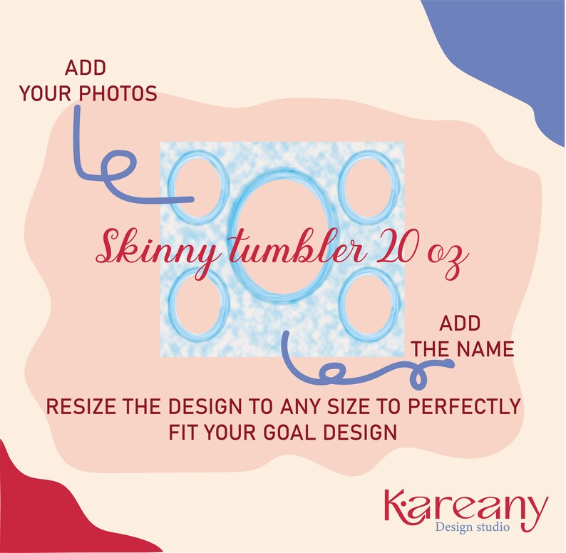 Baby Photo Template, Baby Photo Collage for Skinny Tumbler Sublimation ...