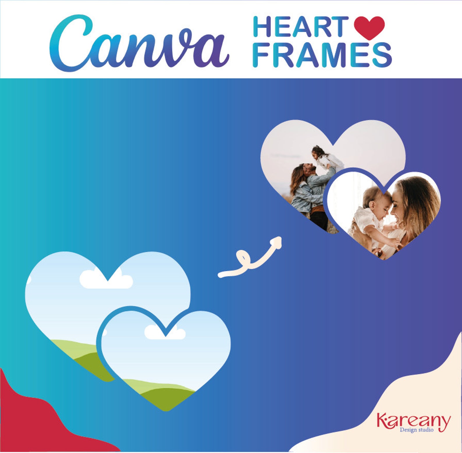 Canva Heart Frame, Bundle Heart Frame, Add Your Image, Easy Drag and ...