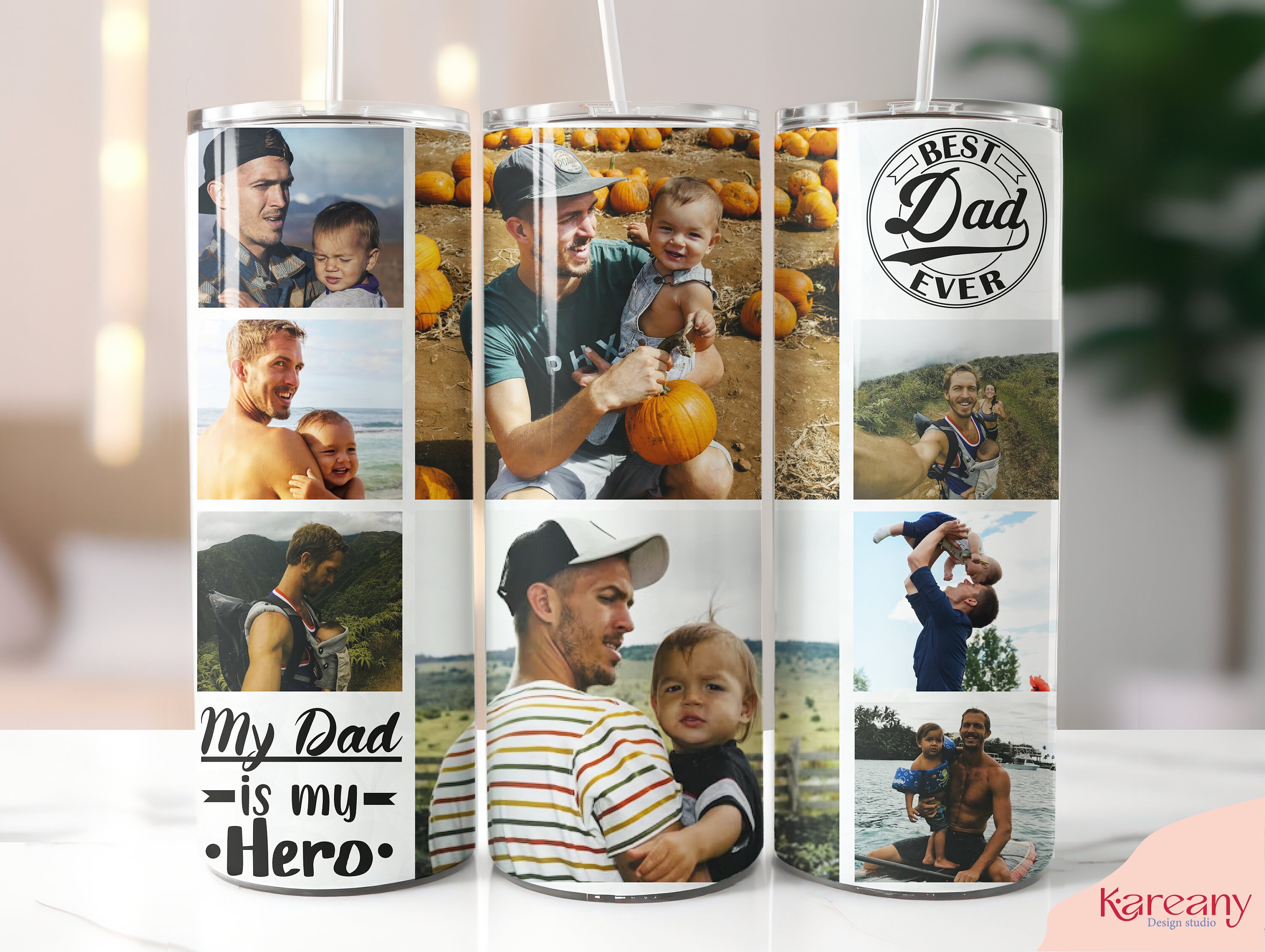 Dad Photo Tumbler PNG File for Sublimation, Personalized Dad Tumbler ...