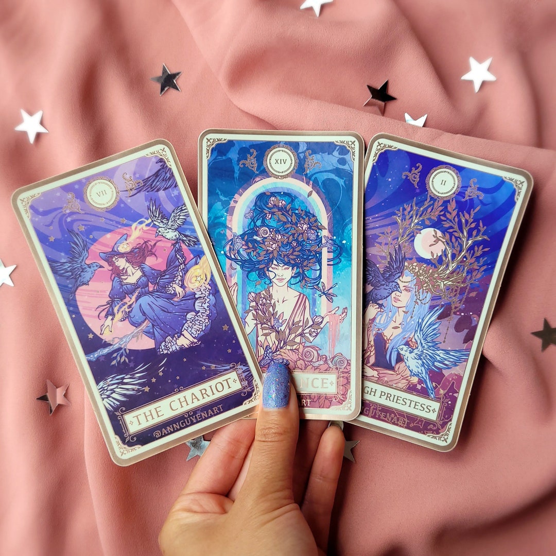 Tarot Card Sticker Set - Oracle (matte Metallic Finish) - Etsy