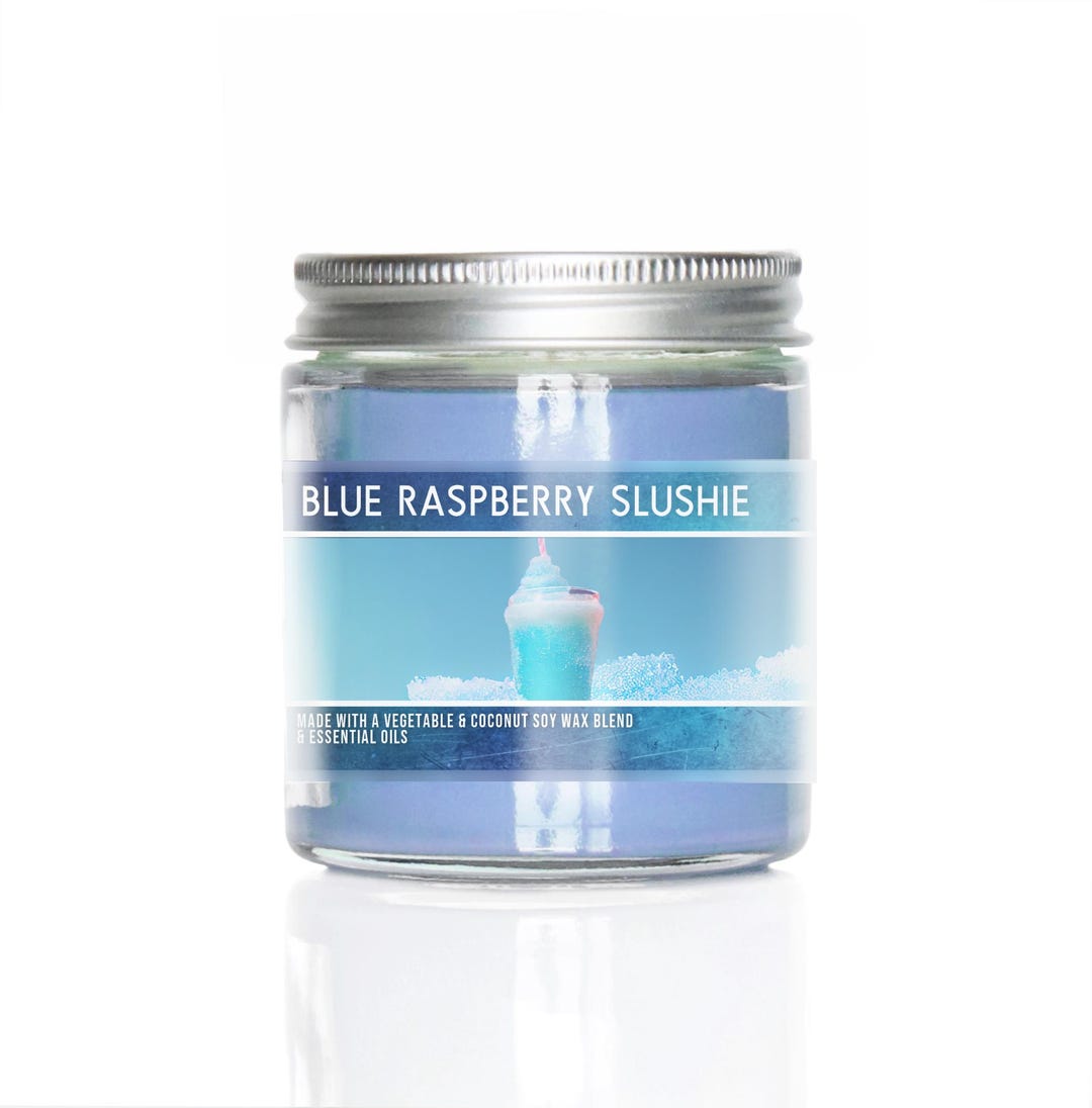 Blue Raspberry Slushie 3oz Mini Scented Candle | Blueberry Raspberry ...