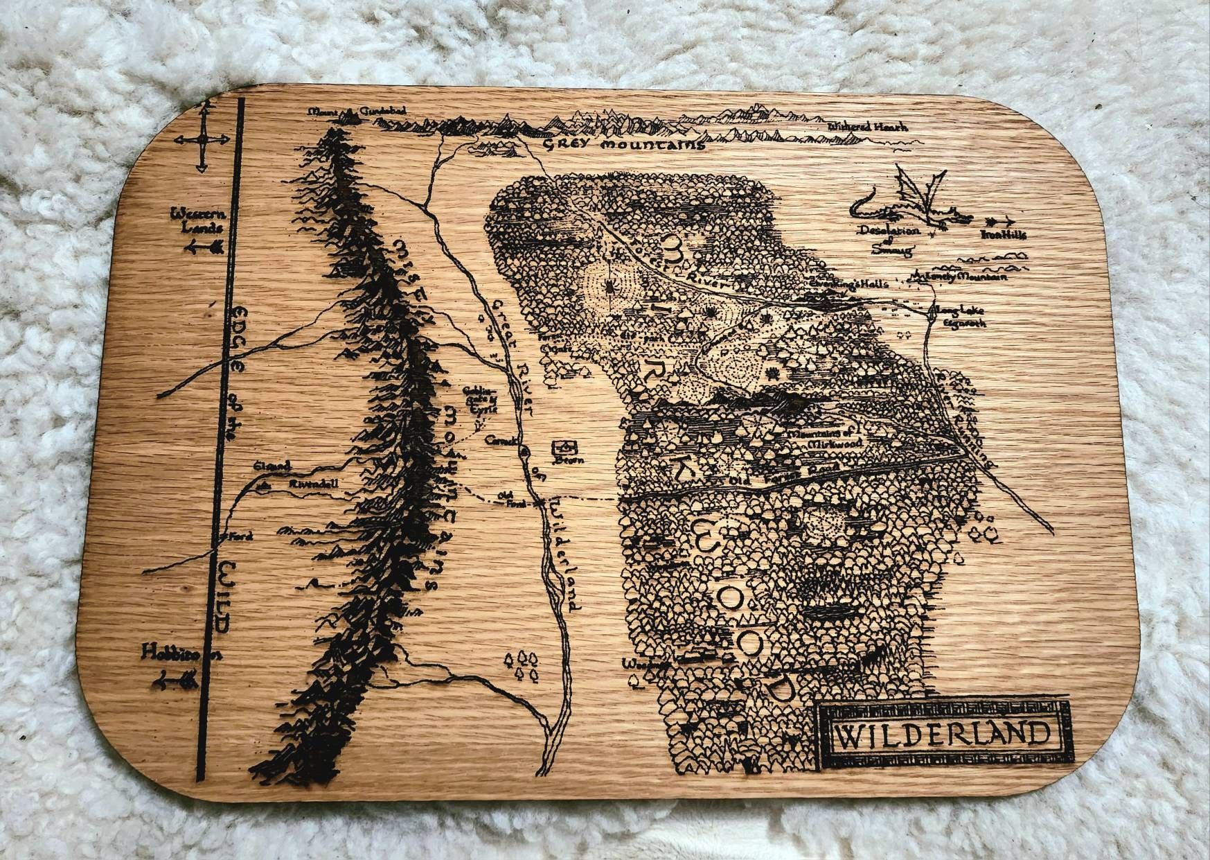 Hobbit Map Custom Hobbit Map Tolkien Map LOTR Hobbit - Etsy