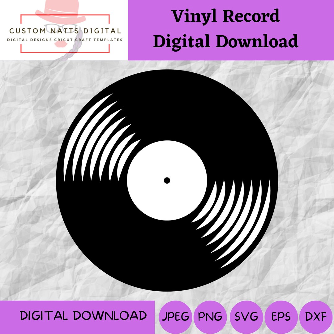 Vinyl Record SVG, Vinyl Record PNG, Long Play Clipart, Vintage Record ...