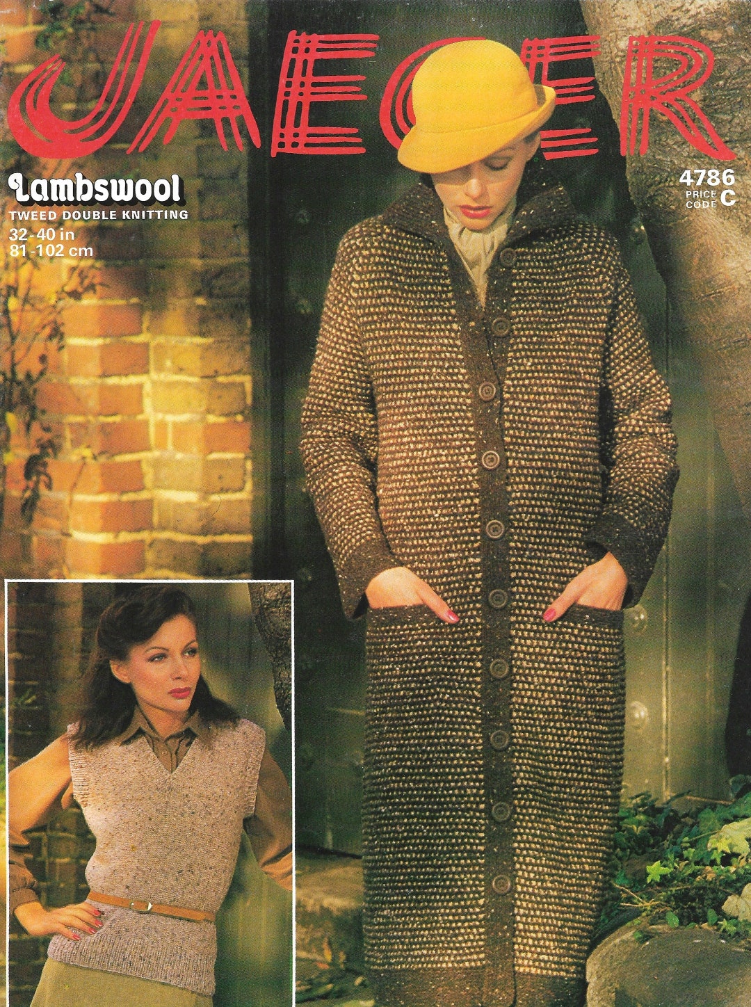 Vintage Tweed Cardigan Knitting Pattern Tank Top Pattern Jaeger ...