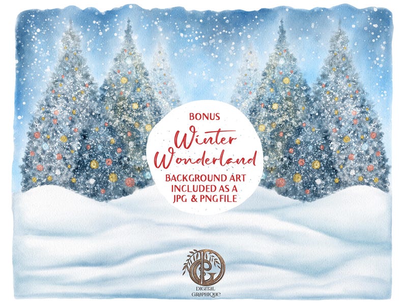 Santa and Reindeer Clip Art, Christmas Clip Art, Winter Wonderland Clip ...