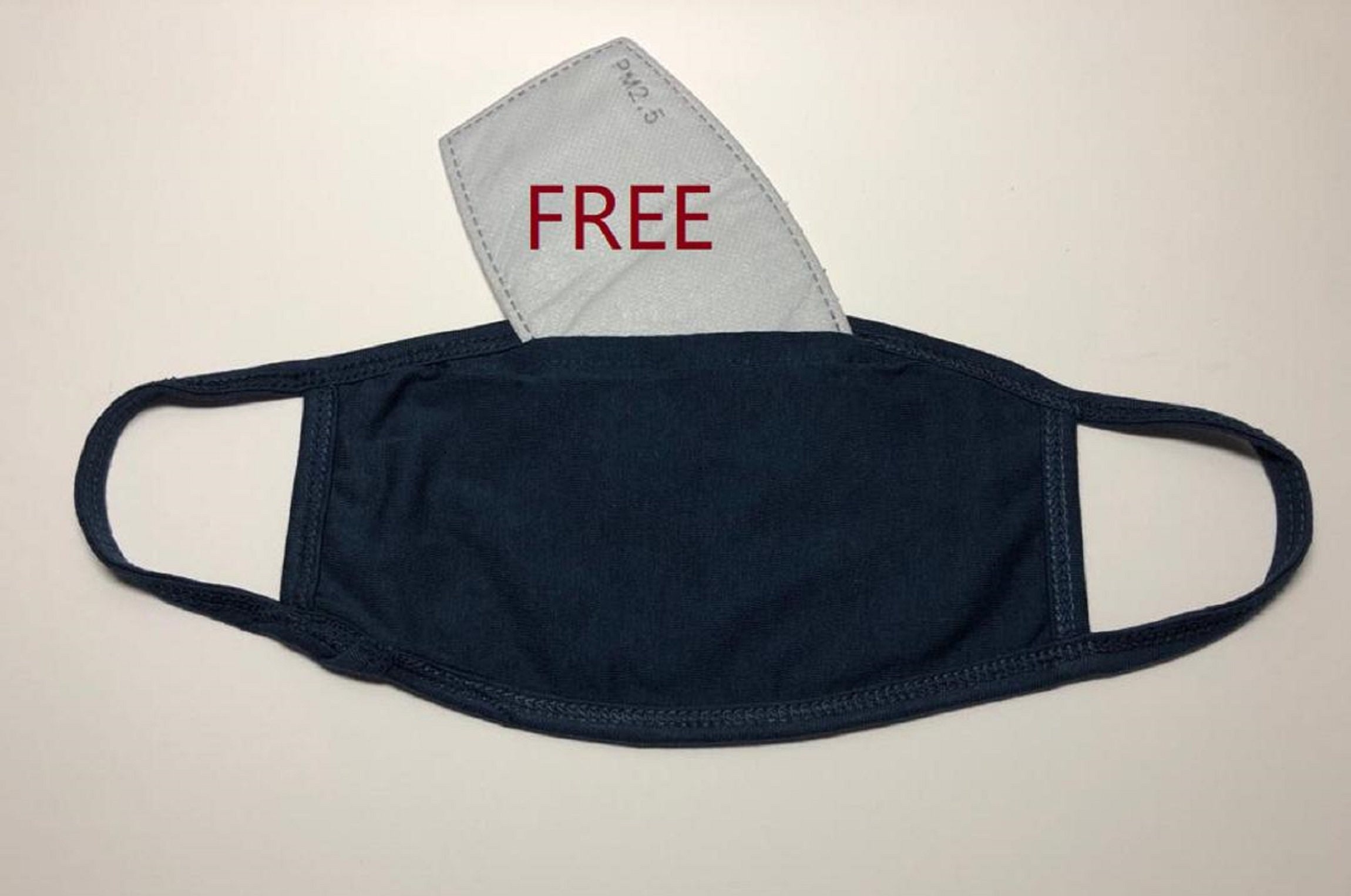Face Mask With Filter Pocket Double Layer Navy Mask Comes With | Etsy