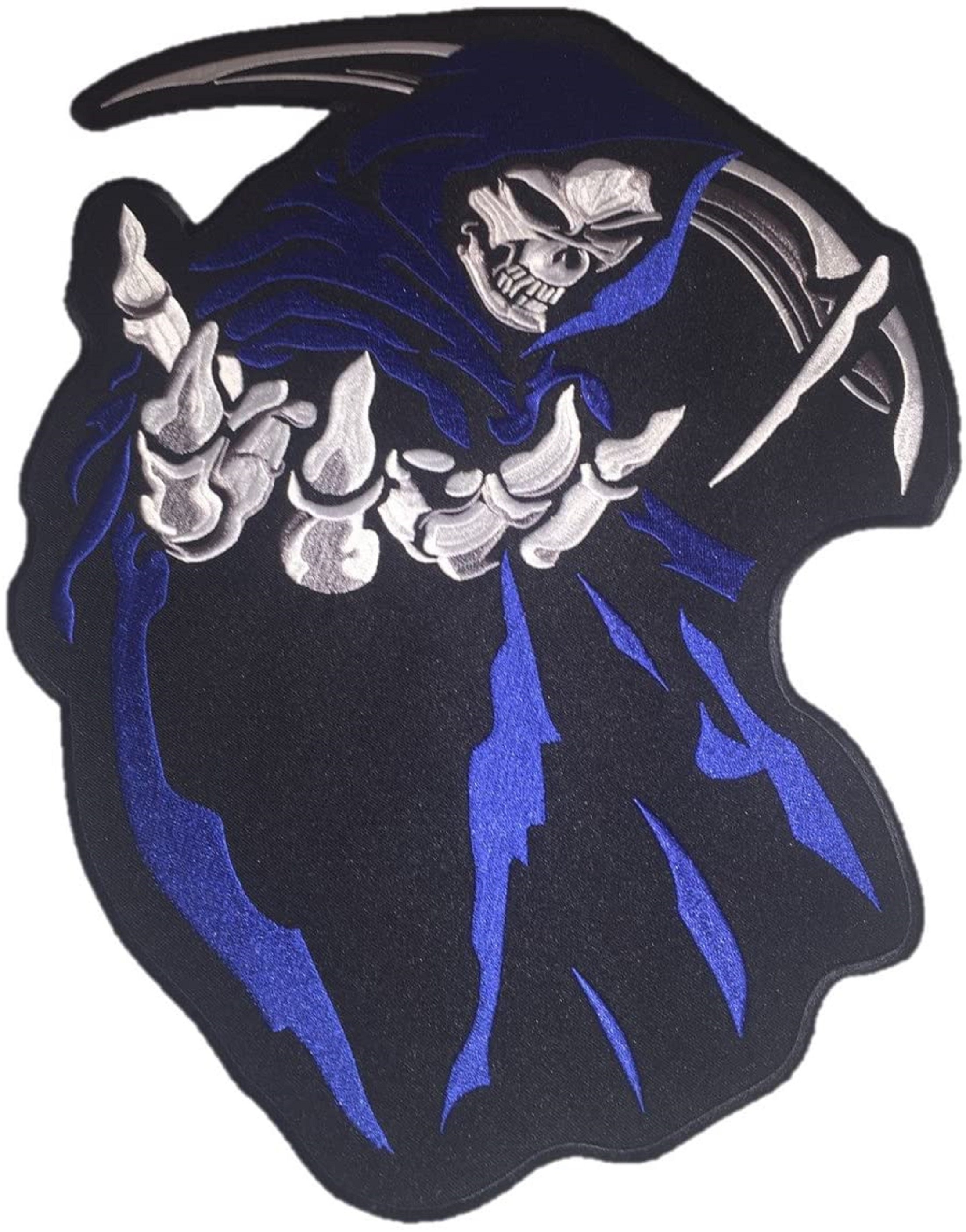 Large Hooded Grim Reaper Biker Jacket Patch Iron/sew on 14" X 11" - Etsy