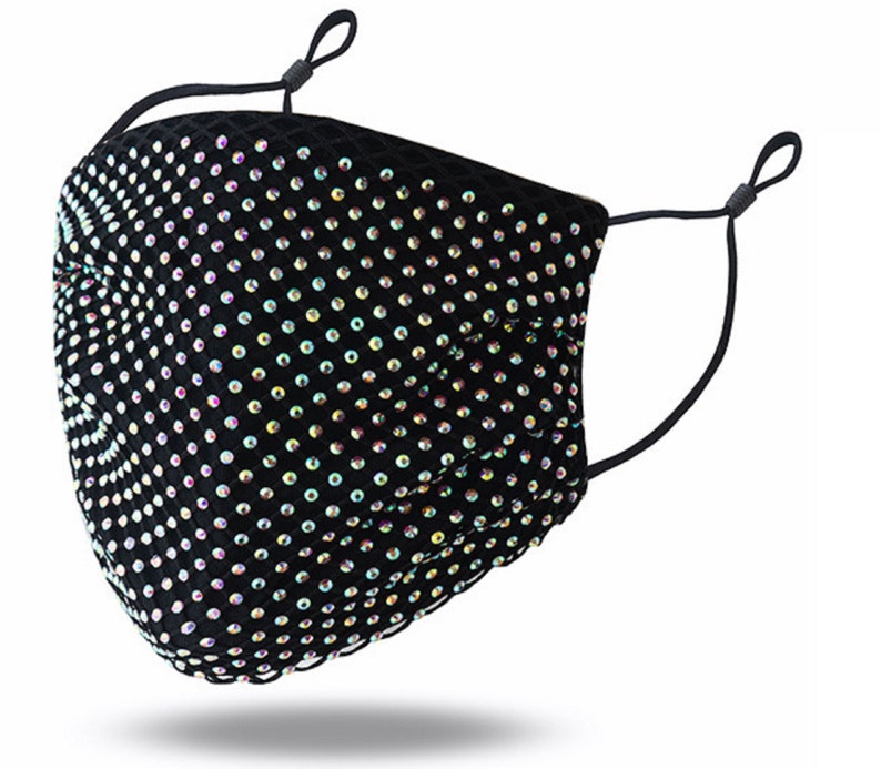 Bling Face Mask With Rhinestone Fashion Mask - Etsy