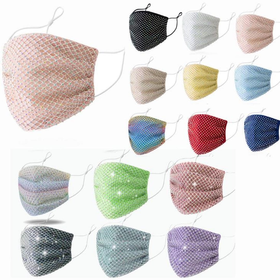 Bling Face Mask With Rhinestone Fashion Mask - Etsy