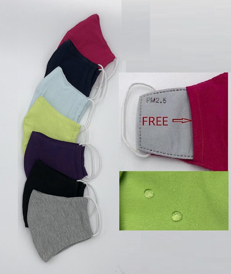 Three Layer Face Mask Reusable 100% Soft Cotton and Chiffon - Etsy