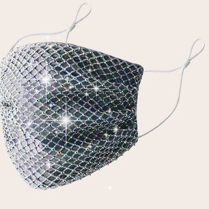 Bling Face Mask With Rhinestone Fashion Mask - Etsy