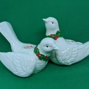 Vintage Fitz and Floyd Dove Candlestick Holders. These Were Hand Painted and Made in Japan for ...