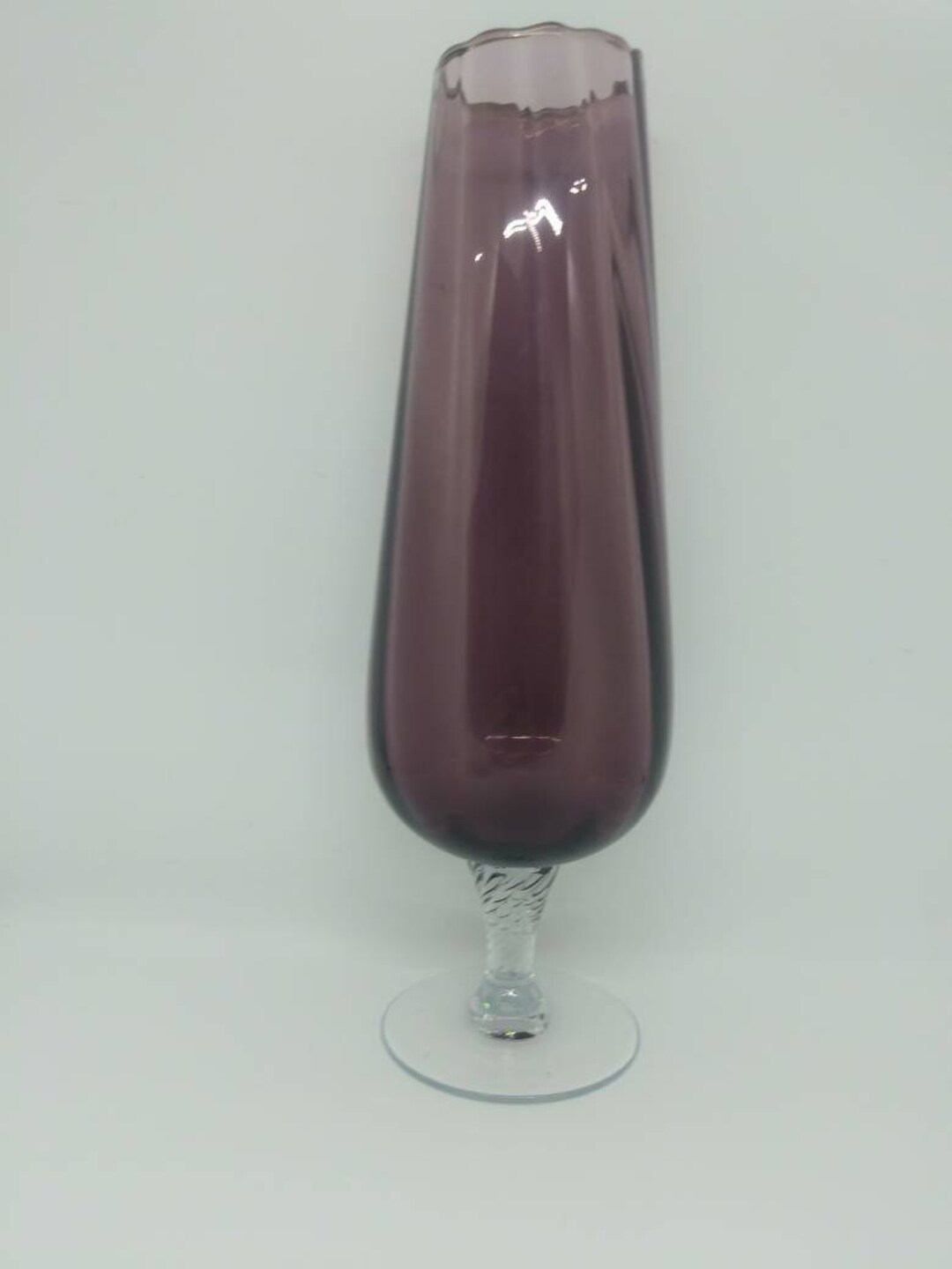 Vintage Purple Art Glass Vase. A Darker Purple. in Perfect Condition ...