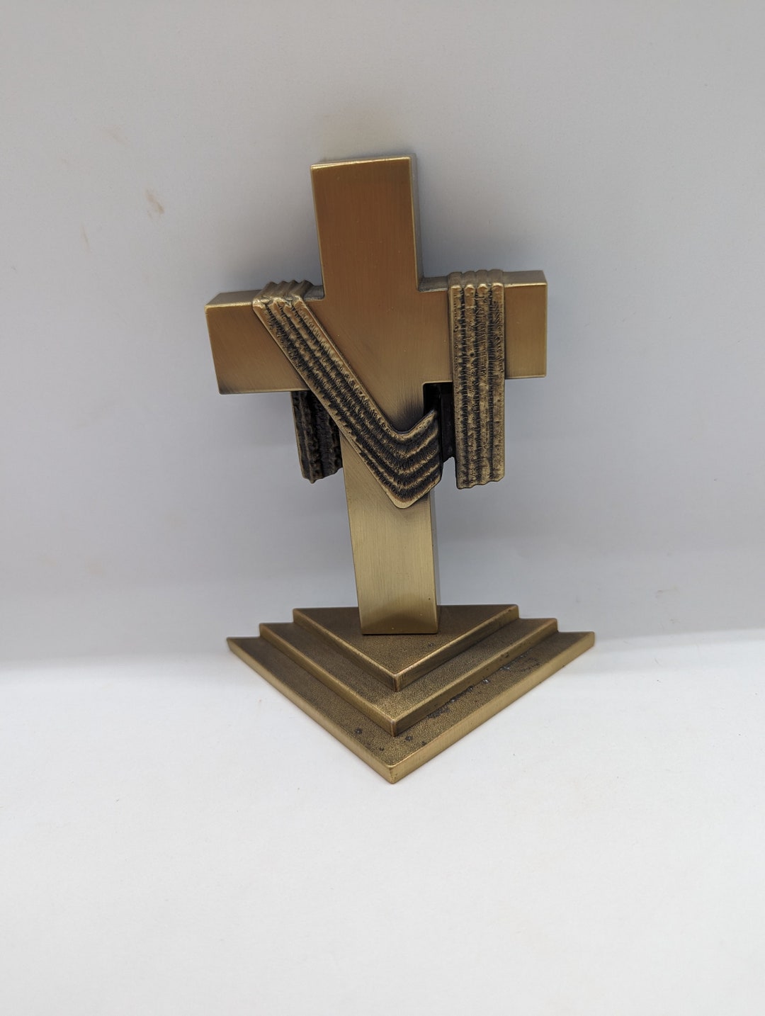 Cross. Metal Cross. Gold Color. This is a Casket Embellishment. It is a ...