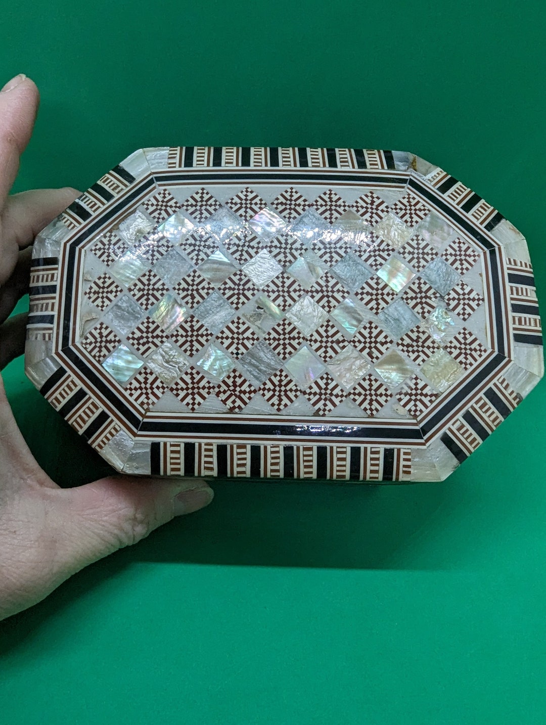 Mother of Pearl Inlay Trinket Box. This is a Beautiful Wooden Trinket ...