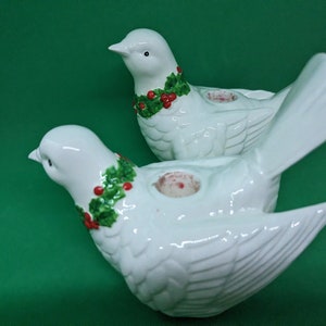 Vintage Fitz and Floyd Dove Candlestick Holders. These Were Hand Painted and Made in Japan for ...