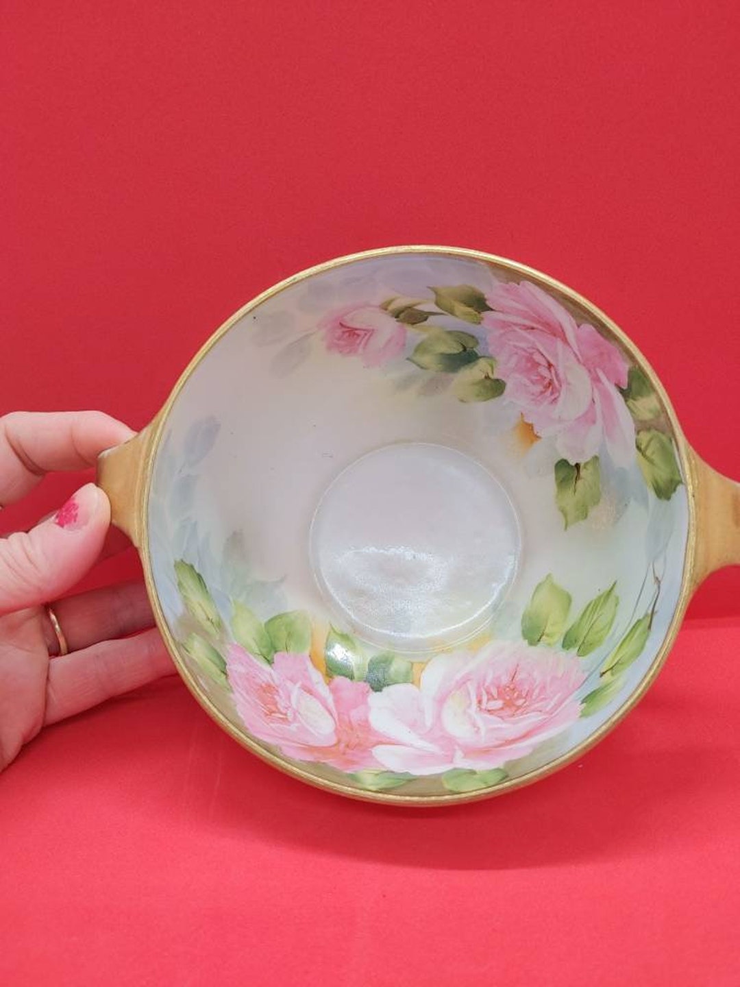 Vintage Nippon Handle Bowl. This is a Beautiful Hand Painted Bowl That ...