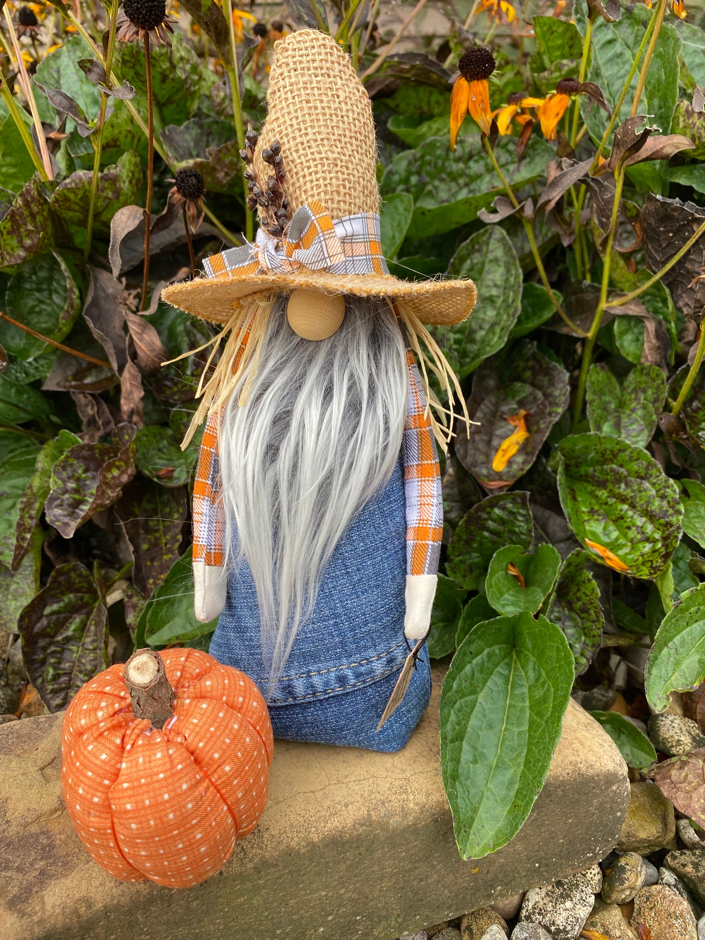 Pumpkin Farmer Gnome Scarecrow Gnome Handmade Gnome Hay Yall - Etsy