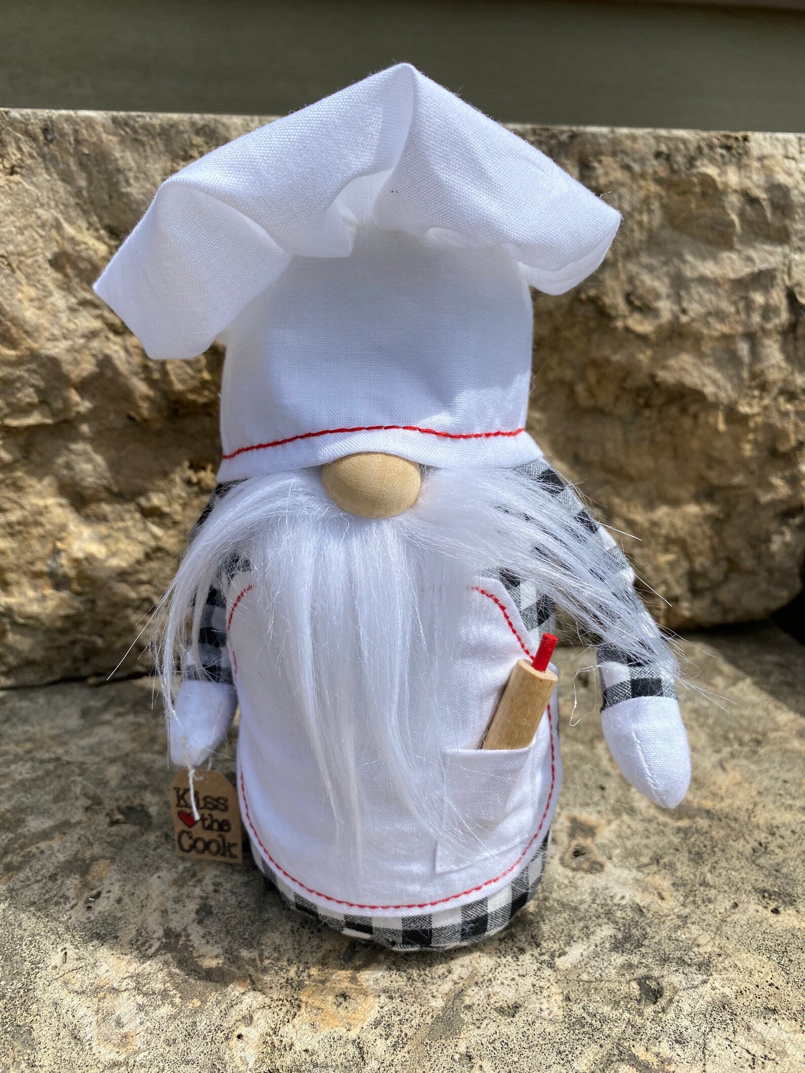 Chef Gnome Handmade Gnome Kiss the Cook | Etsy