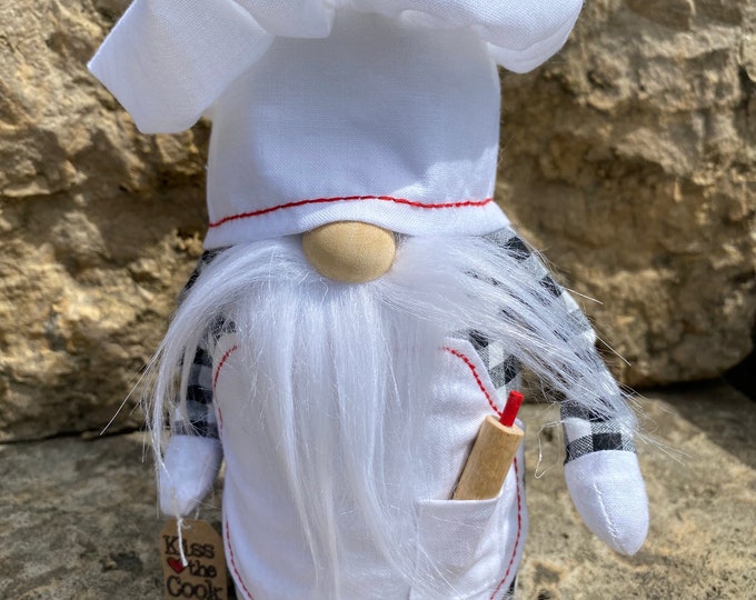 Chef Gnome Handmade Gnome Kiss the Cook | Etsy