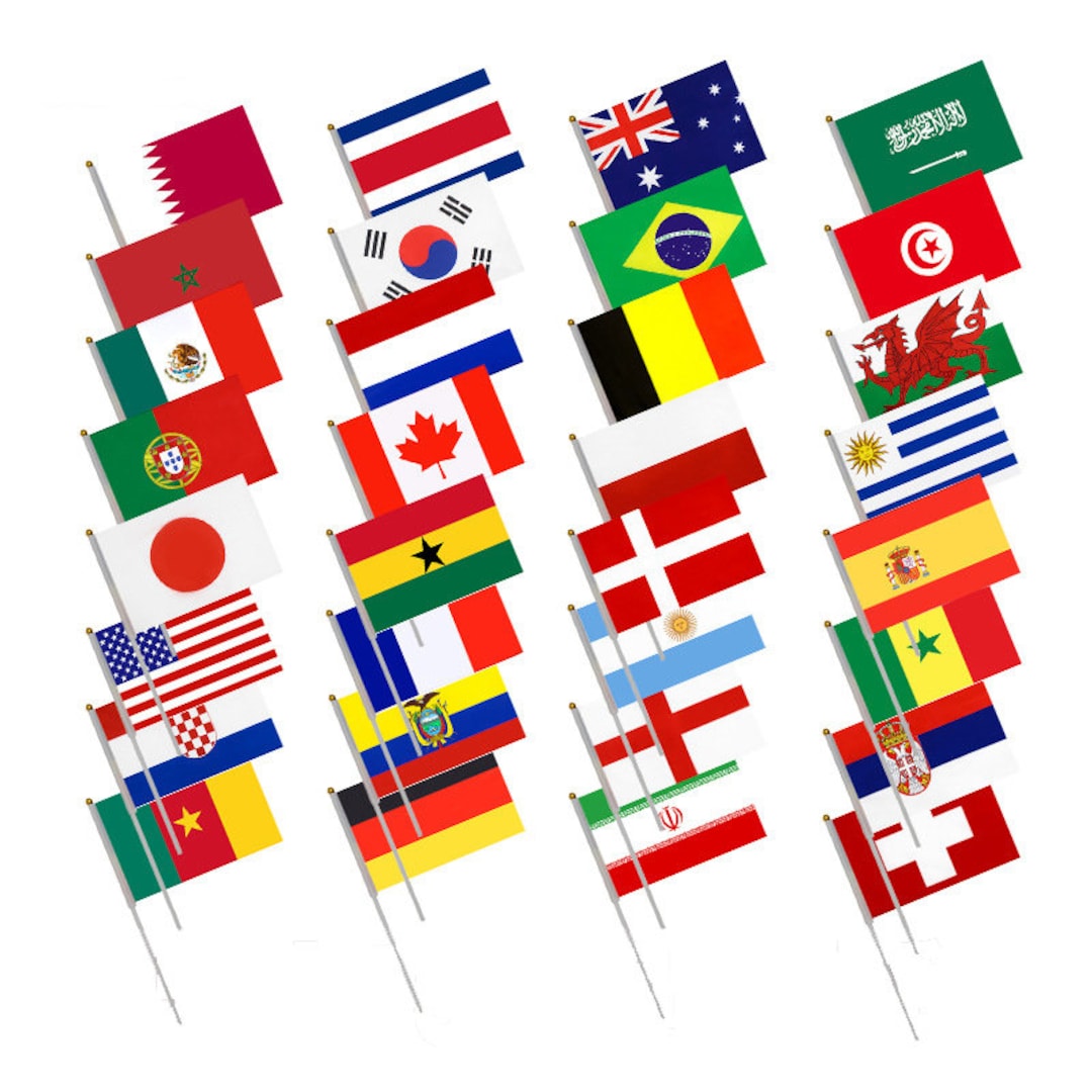 DUWES Hand Waving Flag Country Flag 14x21cm F128 - Etsy