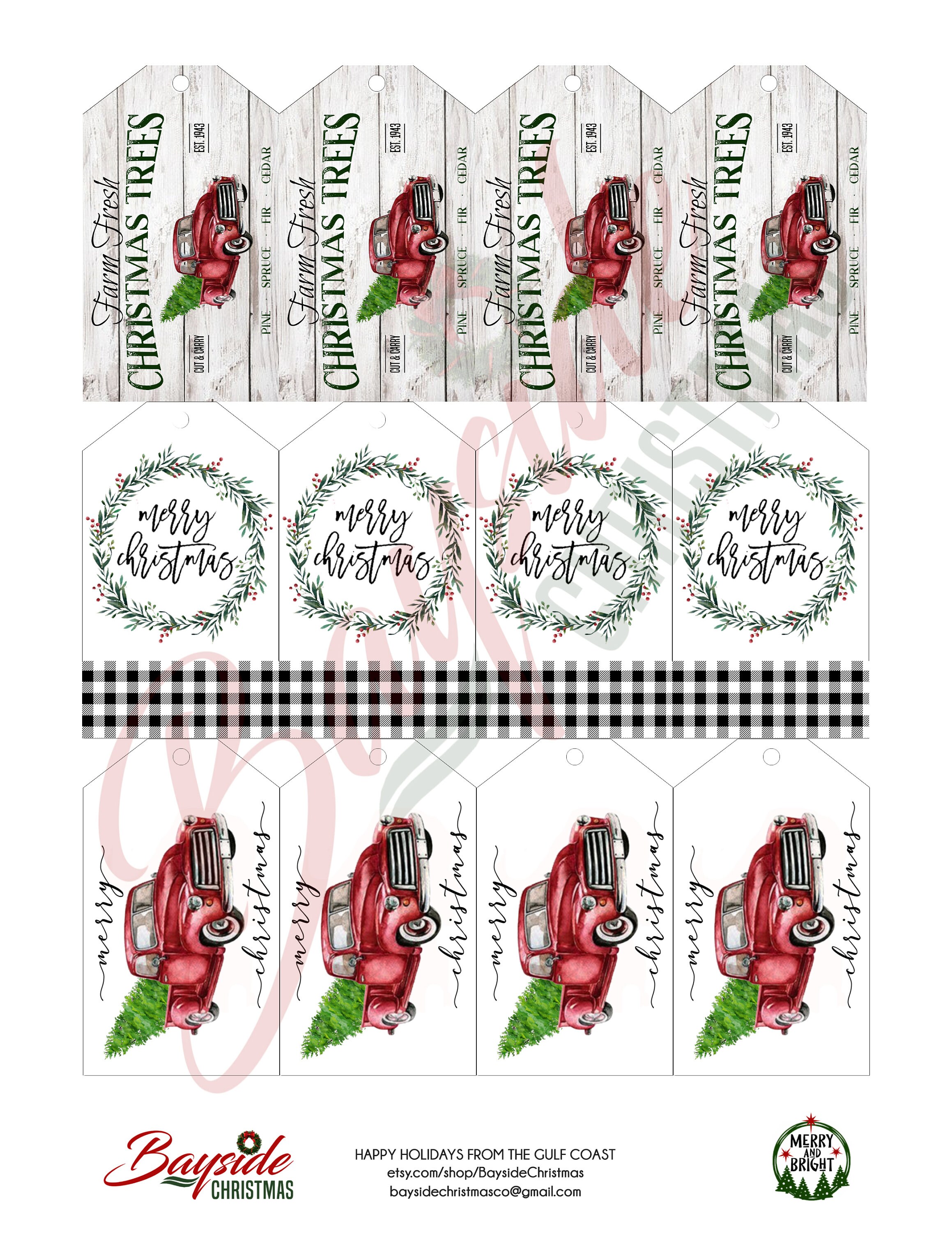 Farmhouse Style Christmas Tags Rustic Gift Tags Rae Dunn - Etsy UK