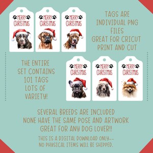 Dog Christmas Gift Tags | Set of 101 PNGS - Etsy